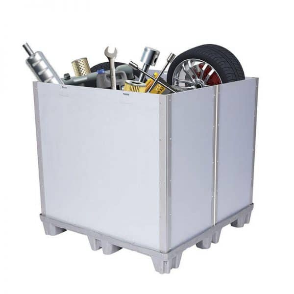 Collapsible plastic gaylord sleeve boxes with Divide