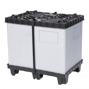 Collapsible plastic gaylord sleeve boxes with Divide