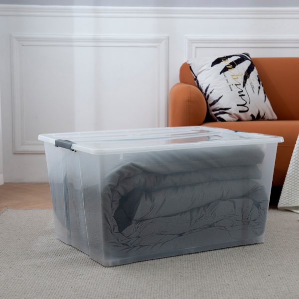 128L Extra Large Clear Plastic Storage containers with Lids wholesale