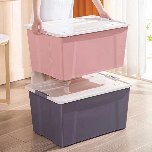 128L Extra Large Clear Plastic Storage containers with Lids wholesale