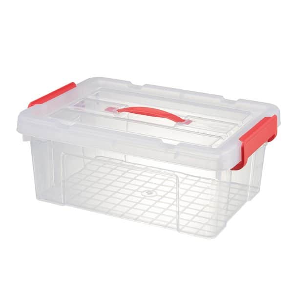 12L clear plastic containers, clear storage box with handle - plastic ...