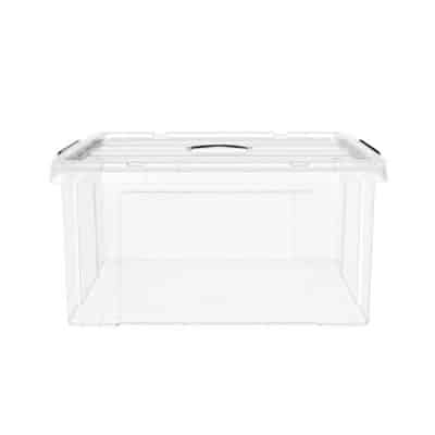 87L clear tote box with lid, large clear plastic storage containers ...