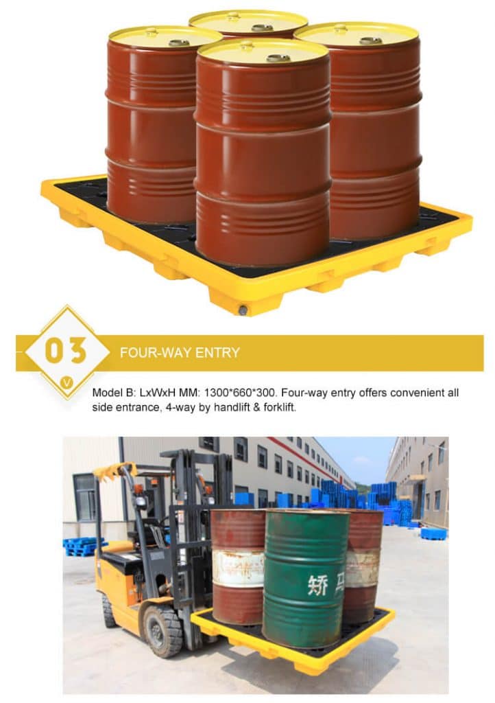 Spill containment pallet, drum spill containment pallet - plastic ...
