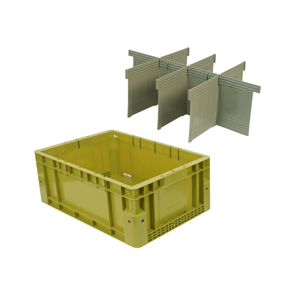 Plastic crate with dividers , modular storage box - plastic-crates.com